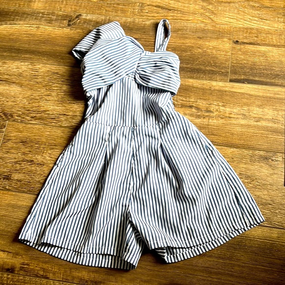 Habitual | Dresses | Piece Romper Blue And White Stripes | Poshmark